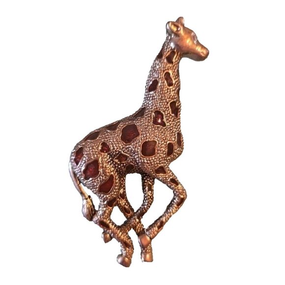 Unbranded | Jewelry | Goldtone And Enamel Giraffe Brooch Pin 3 38 Tall ...
